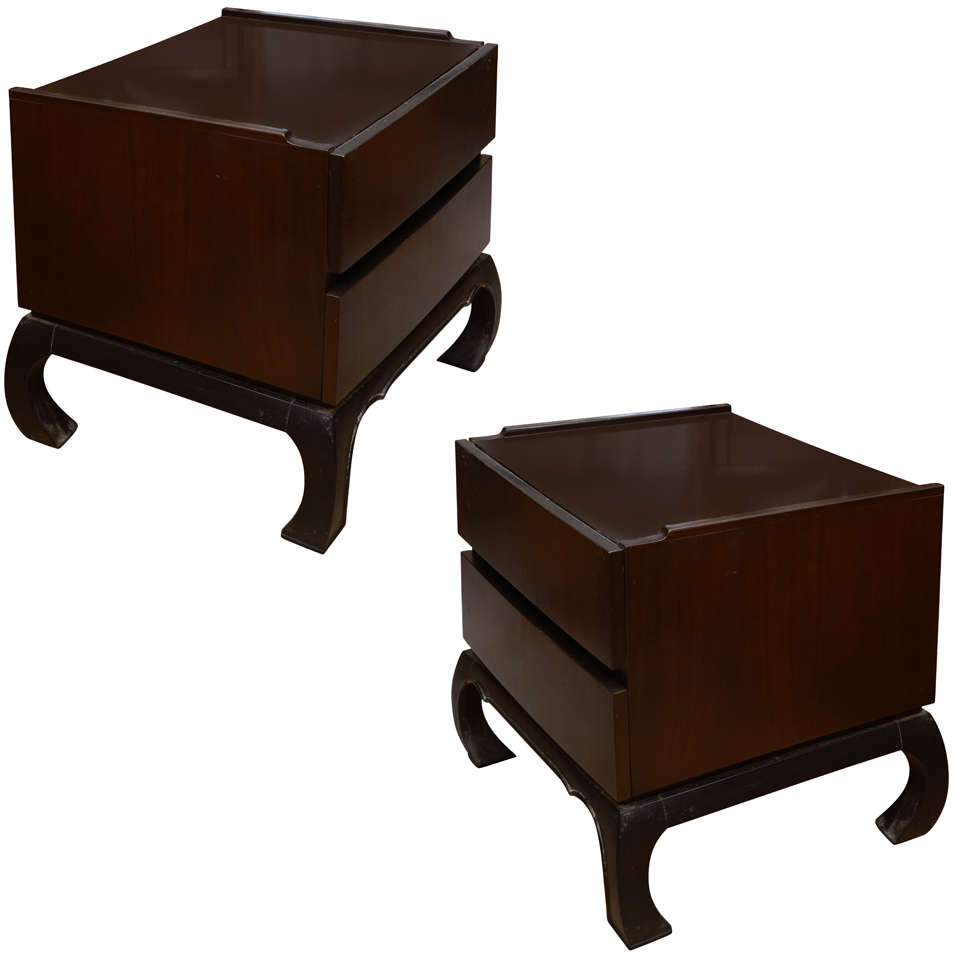 Pair Of Asian Style Nightstands For Sale at 1stDibs