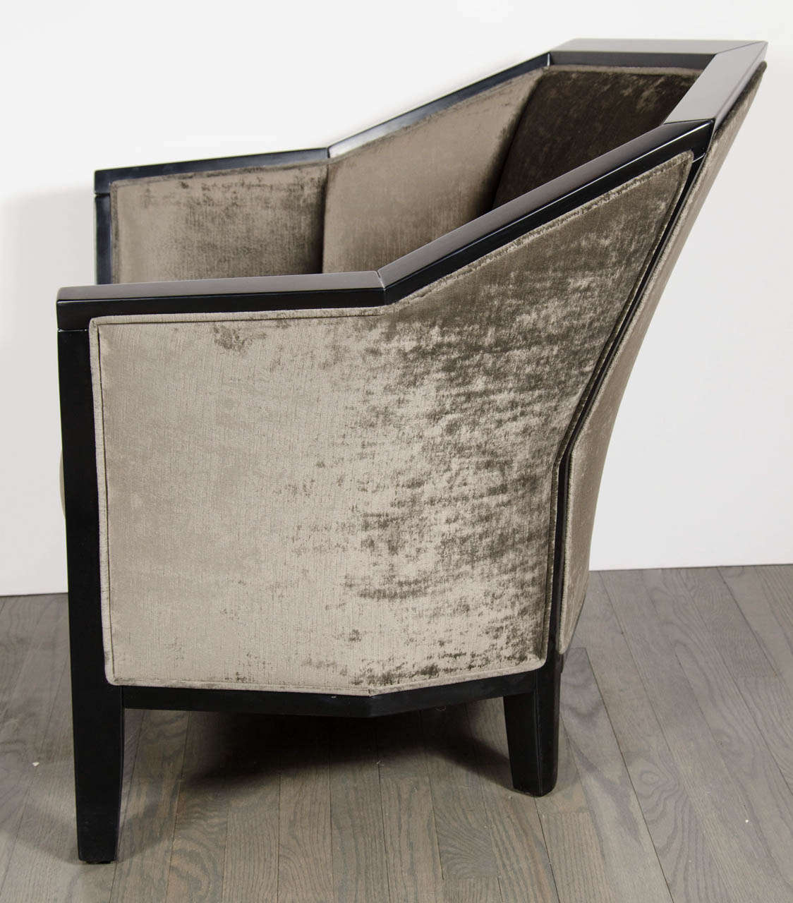 Exquisite Pair of Art Deco Cubist Club Chairs at 1stDibs