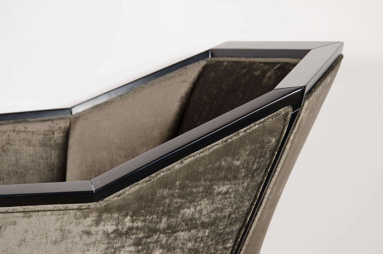 Exquisite Pair of Art Deco Cubist Club Chairs at 1stDibs