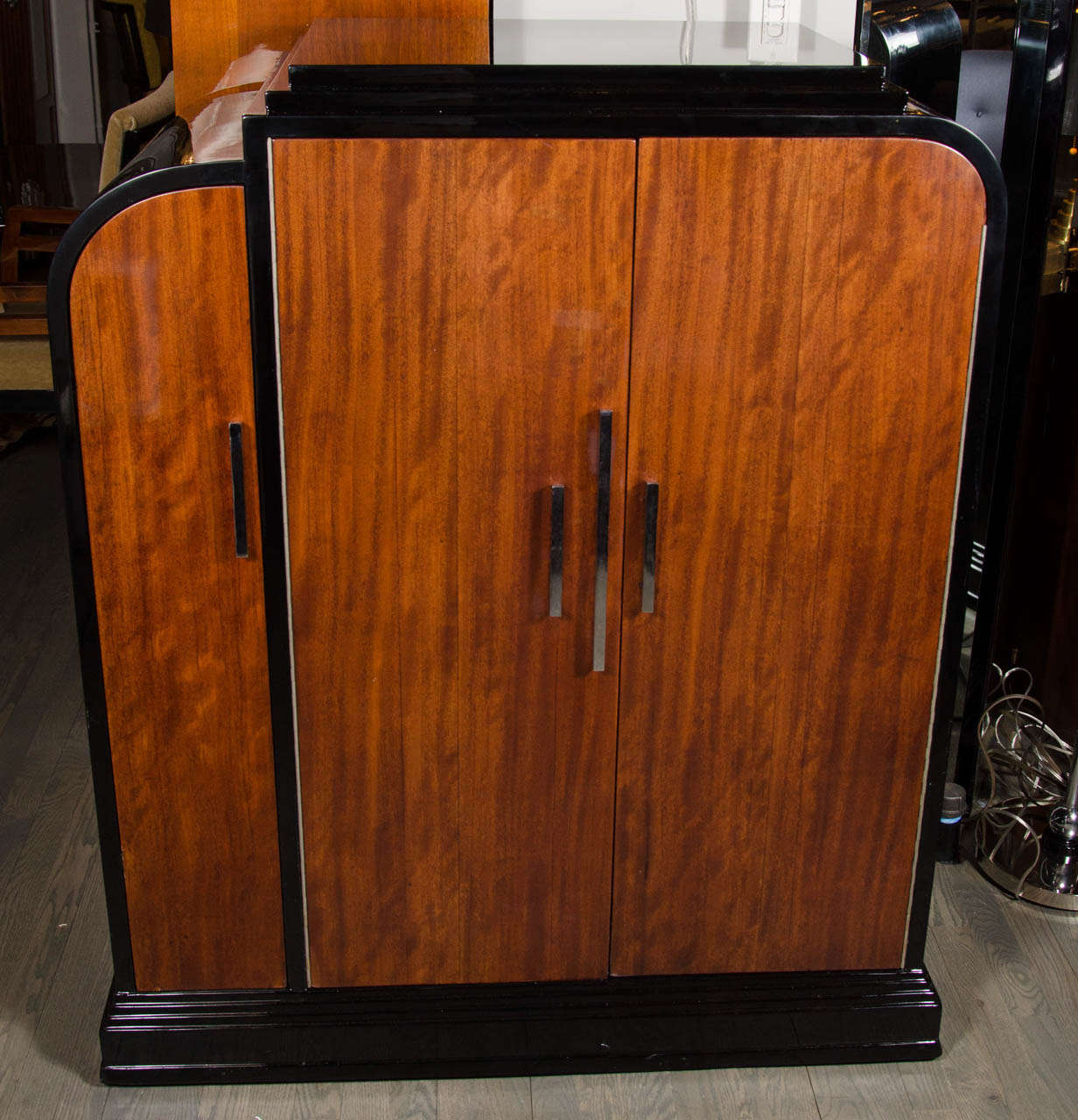 Streamline Art Deco Skyscraper Style Bar Cabinet in the manner of ...