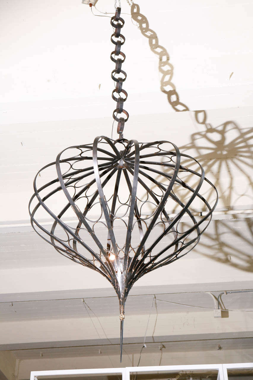 Michael Wilson Metal Ceiling Light at 1stDibs