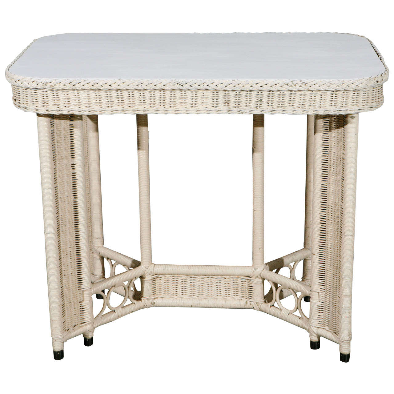 1920's American Deco Wicker Table at 1stDibs