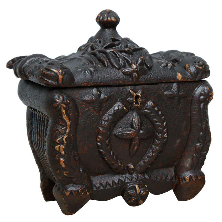 Wonderful Scottish Folk Art Tea Caddy For Sale at 1stDibs