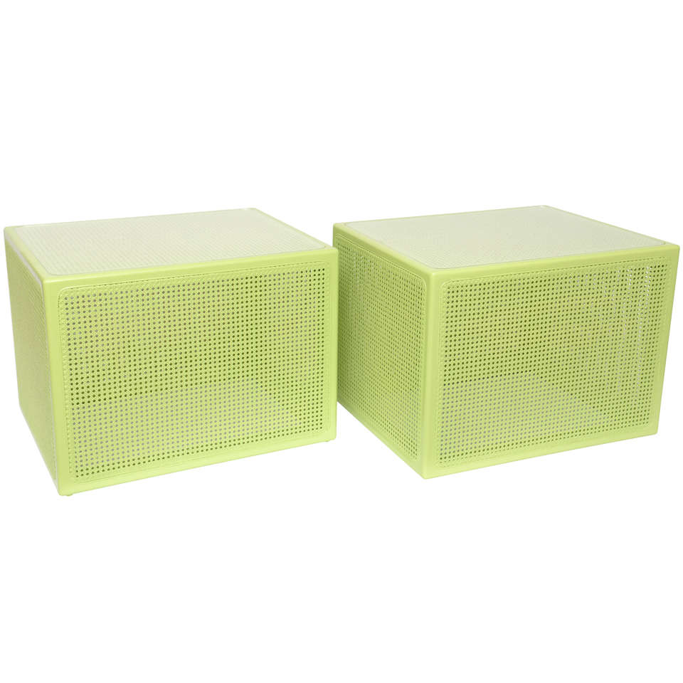 Caned Cube End Tables at 1stDibs