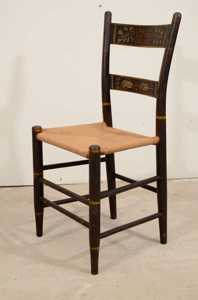 A Set of Six American Stenciled Hitchcock Style Chairs For Sale at 1stDibs