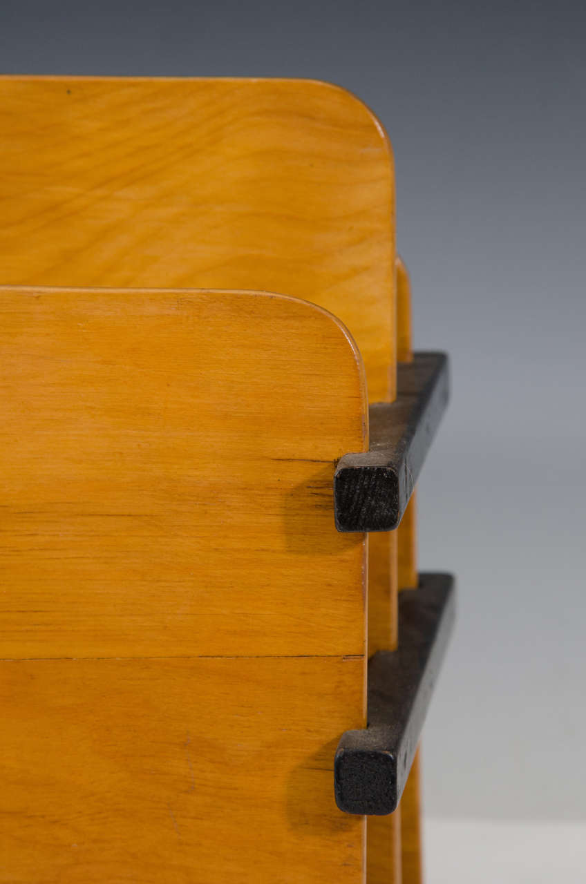 Art Deco Wooden Magazine Rack with Black Accents at 1stDibs