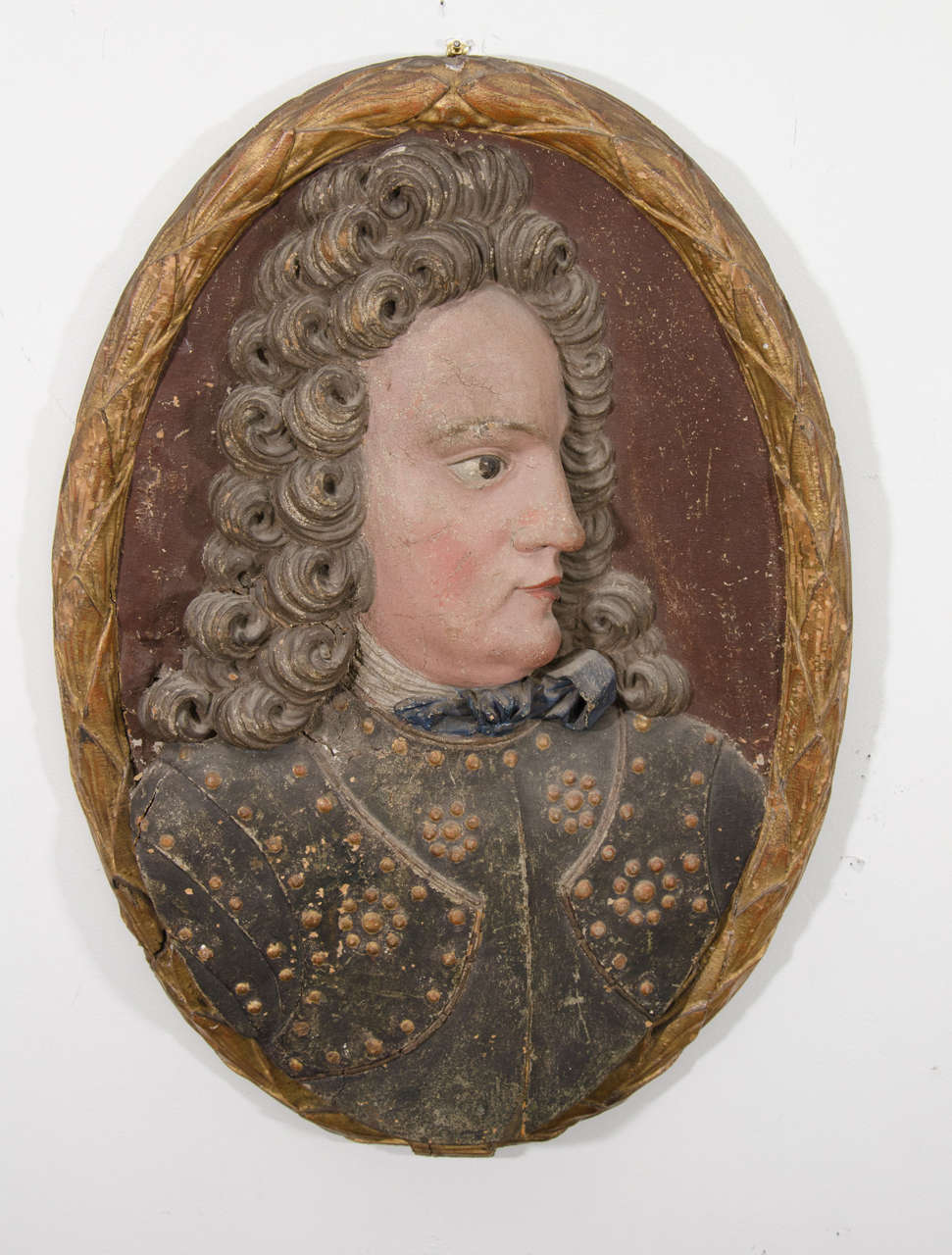 Set of 18th Century Carved Wood Plaques of a Man and Woman For Sale at ...