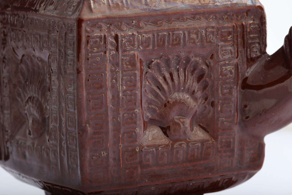 English Glazed Redware Pottery Teapot at 1stDibs