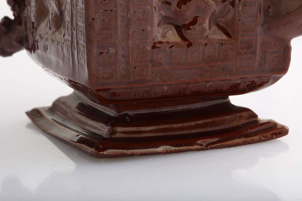 English Glazed Redware Pottery Teapot at 1stDibs