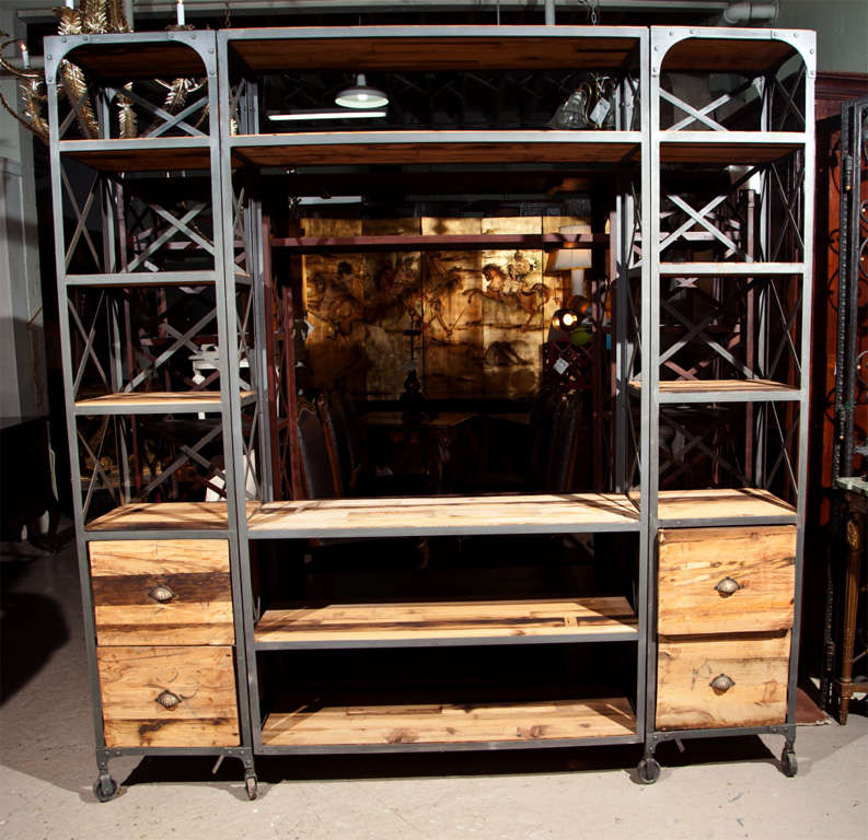 Industrial Entertainment Center/Shelving at 1stDibs