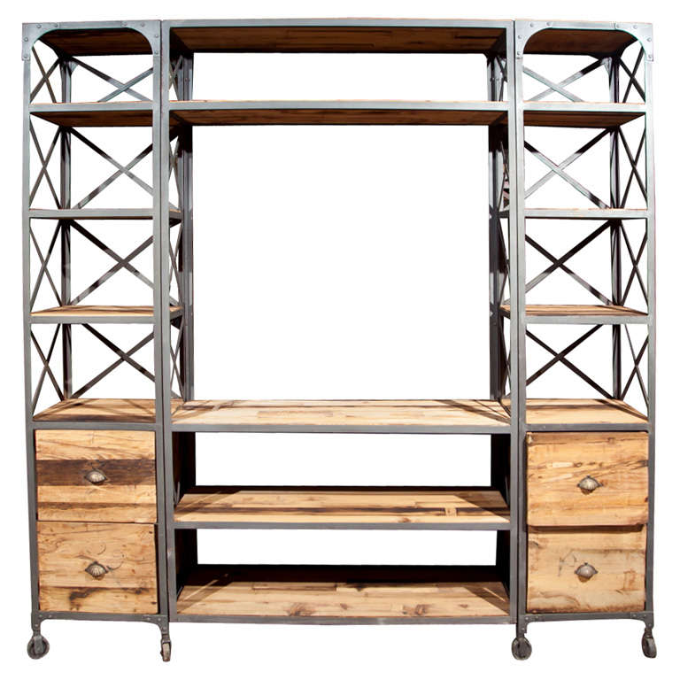 Industrial Entertainment Center/Shelving at 1stDibs