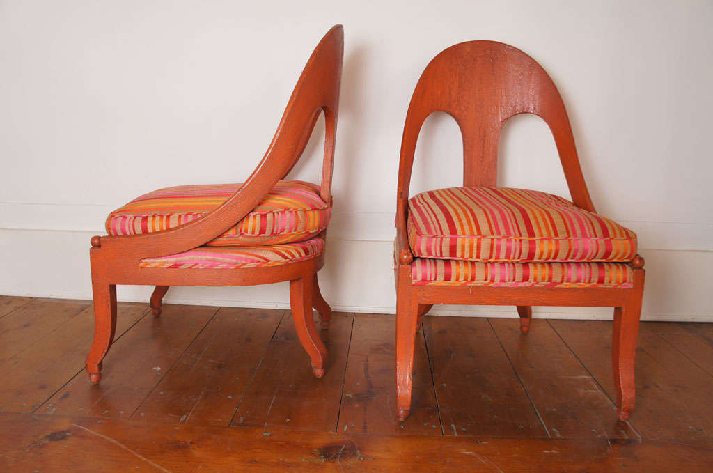 Painted Spoon-Back Side Chairs at 1stDibs