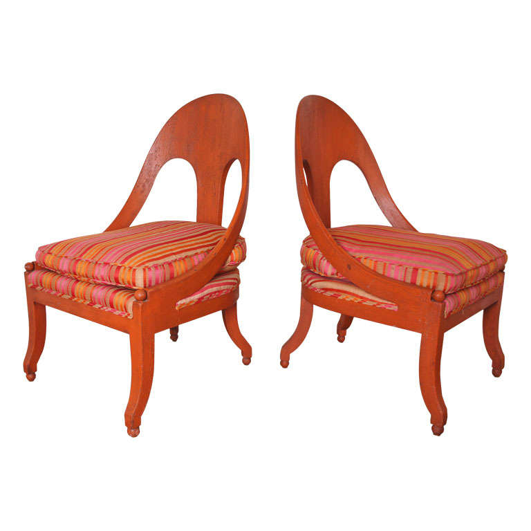 Painted Spoon-Back Side Chairs at 1stDibs