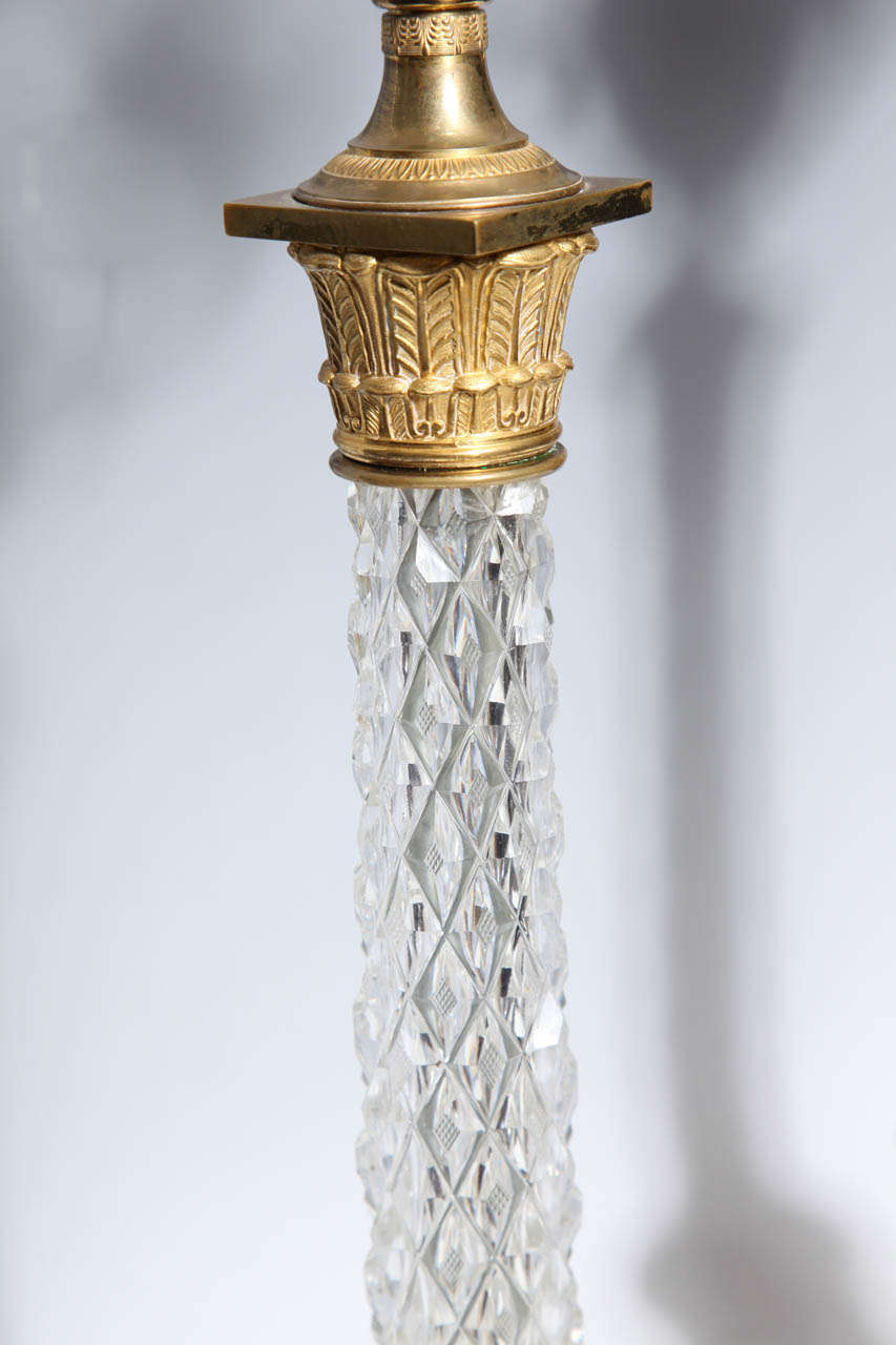 Pair of Russian Crystal and Bronze Candelabras, Imperial Russian Glass ...