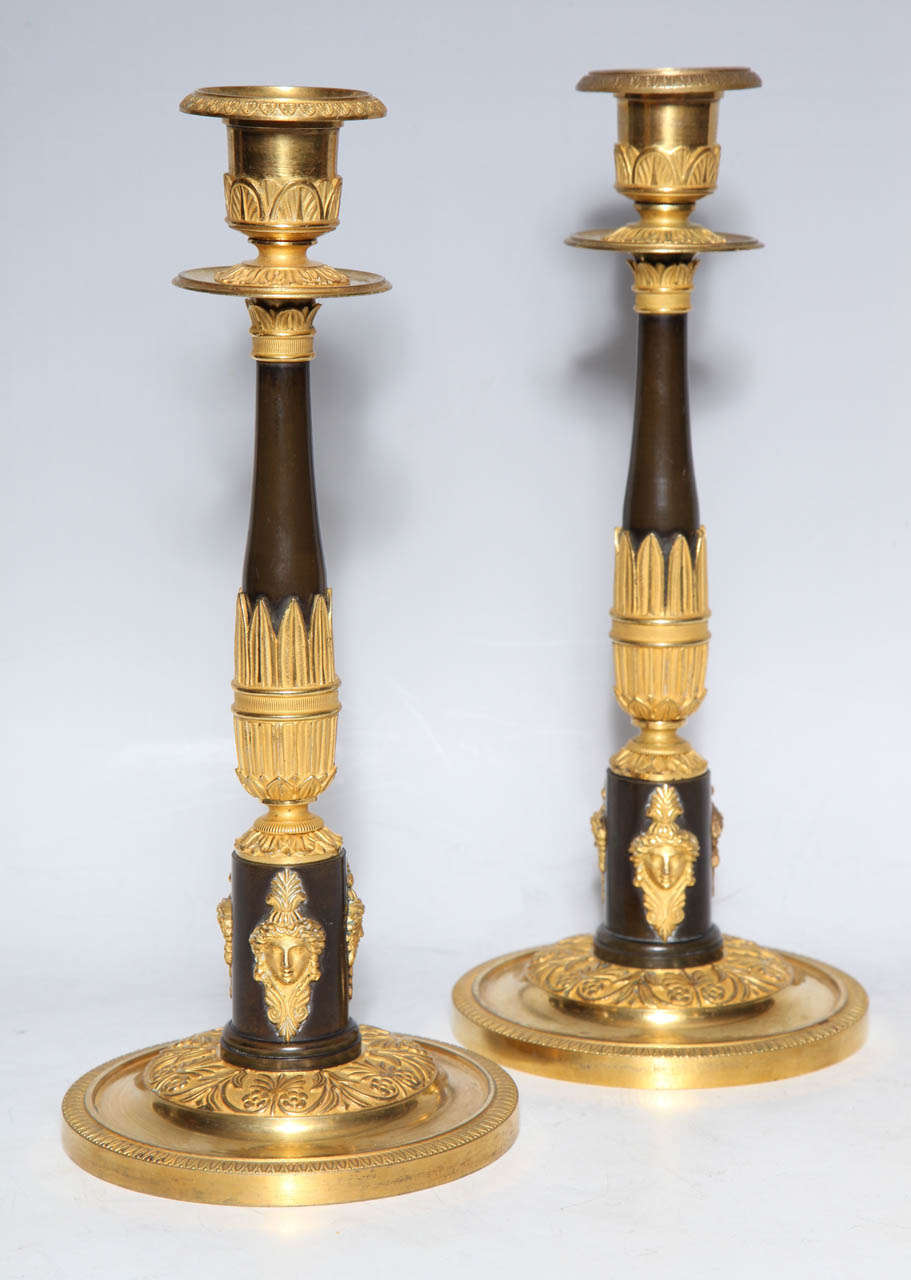 Fine Pair of Antique Russian Empire Patinated and Dore Bronze ...