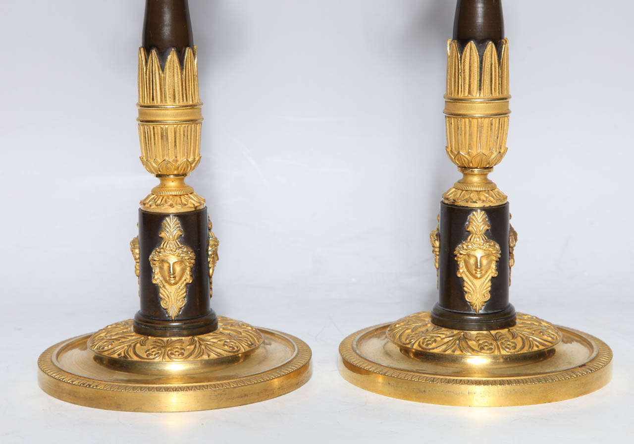 Fine Pair of Antique Russian Empire Patinated and Dore Bronze ...