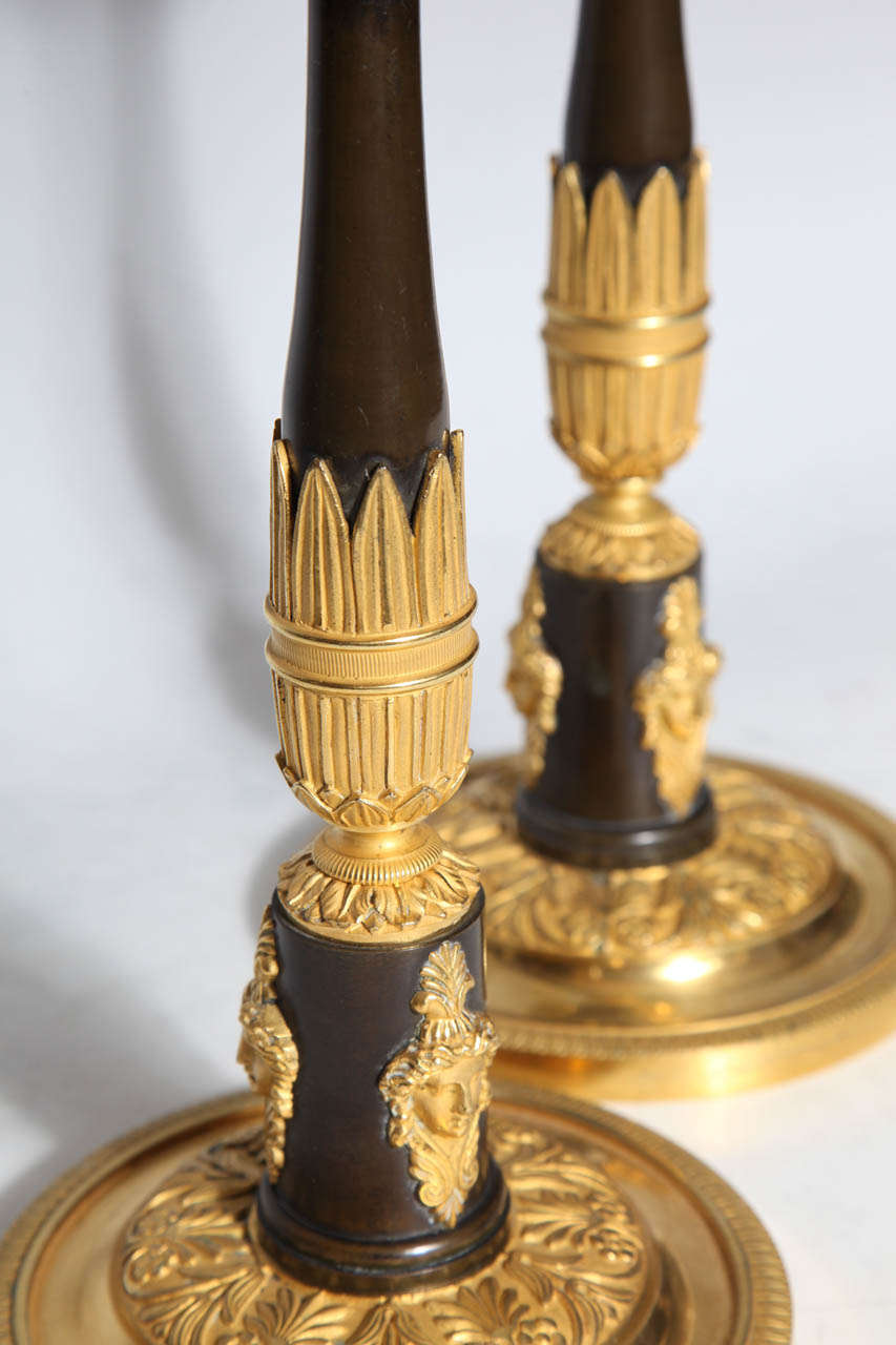 Fine Pair of Antique Russian Empire Patinated and Dore Bronze ...