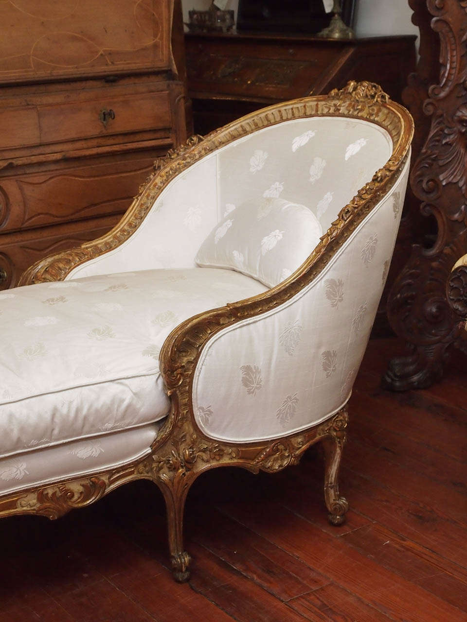 19th c. Louis XV Style Giltwood Gondola Form Chaise Longue at 1stDibs ...