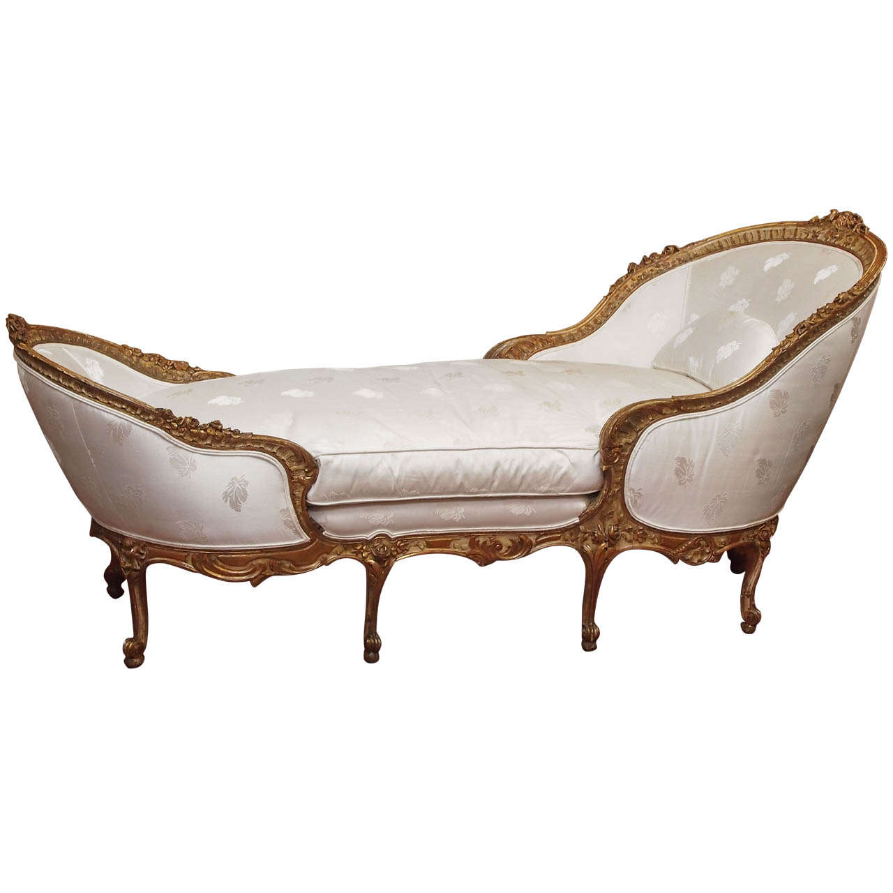 19th c. Louis XV Style Giltwood Gondola Form Chaise Longue at 1stDibs ...