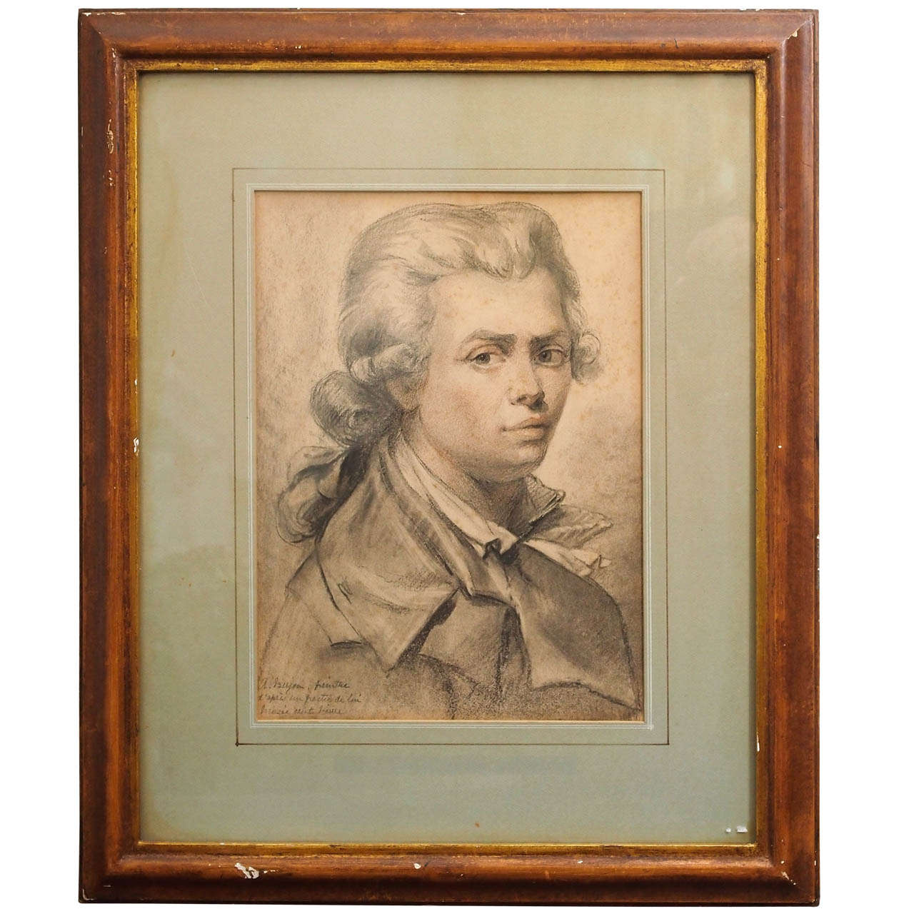 French Red and Black Chalk on Paper Drawing at 1stDibs