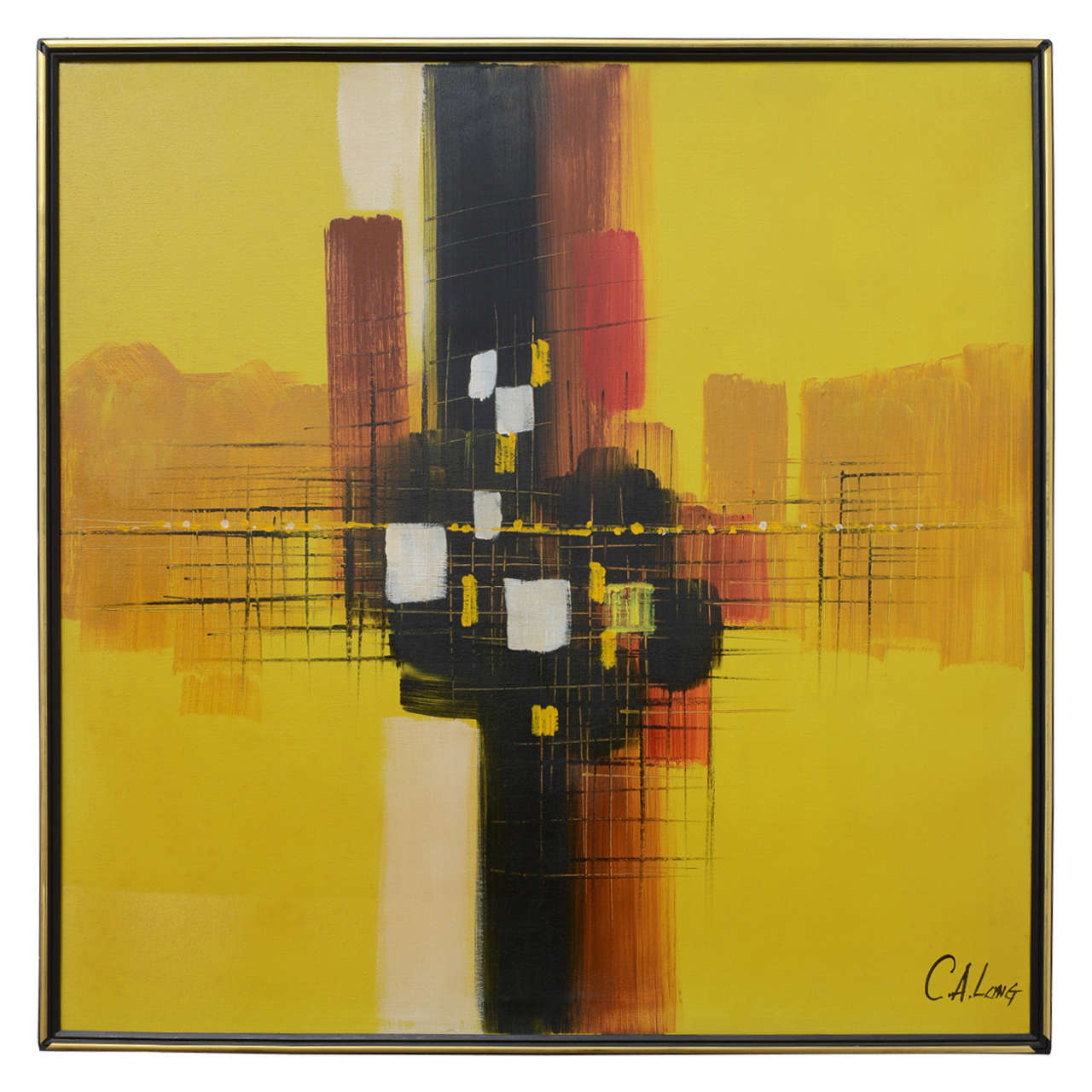 Wonderful MCM Acrylic Painting by C.A. Long---1960s USA For Sale at ...