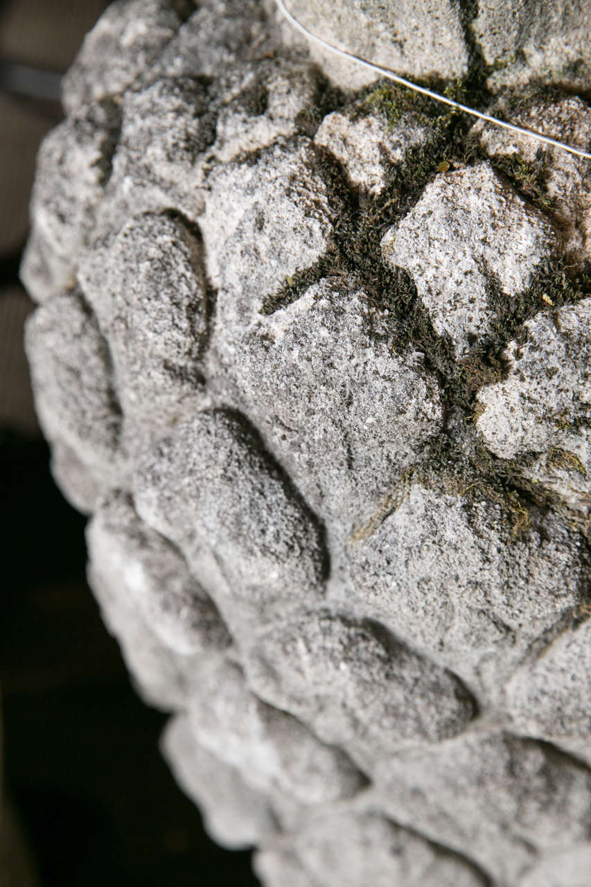 Pair of Carved Stone Pineapples at 1stDibs