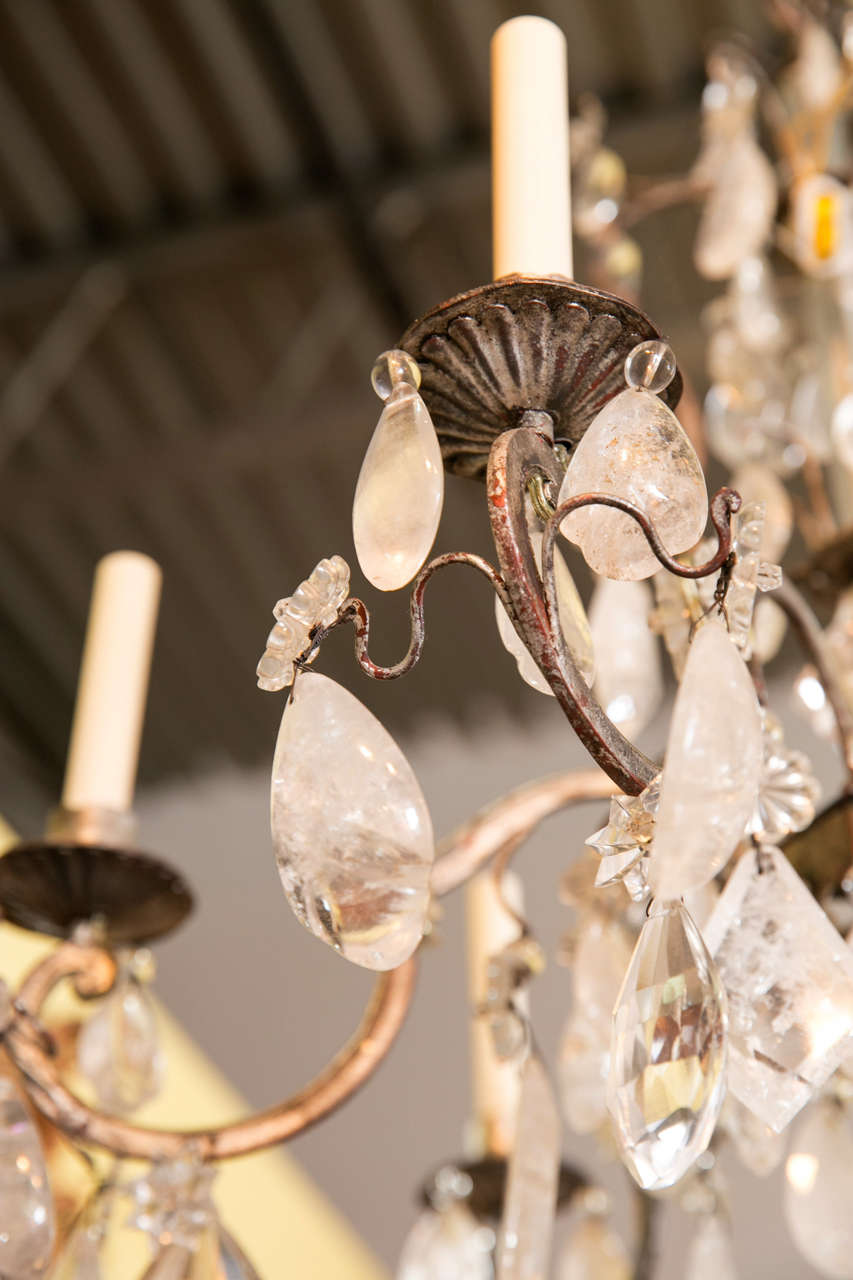 Six-Light Rock Crystal Chandelier by Bagues For Sale at 1stDibs ...