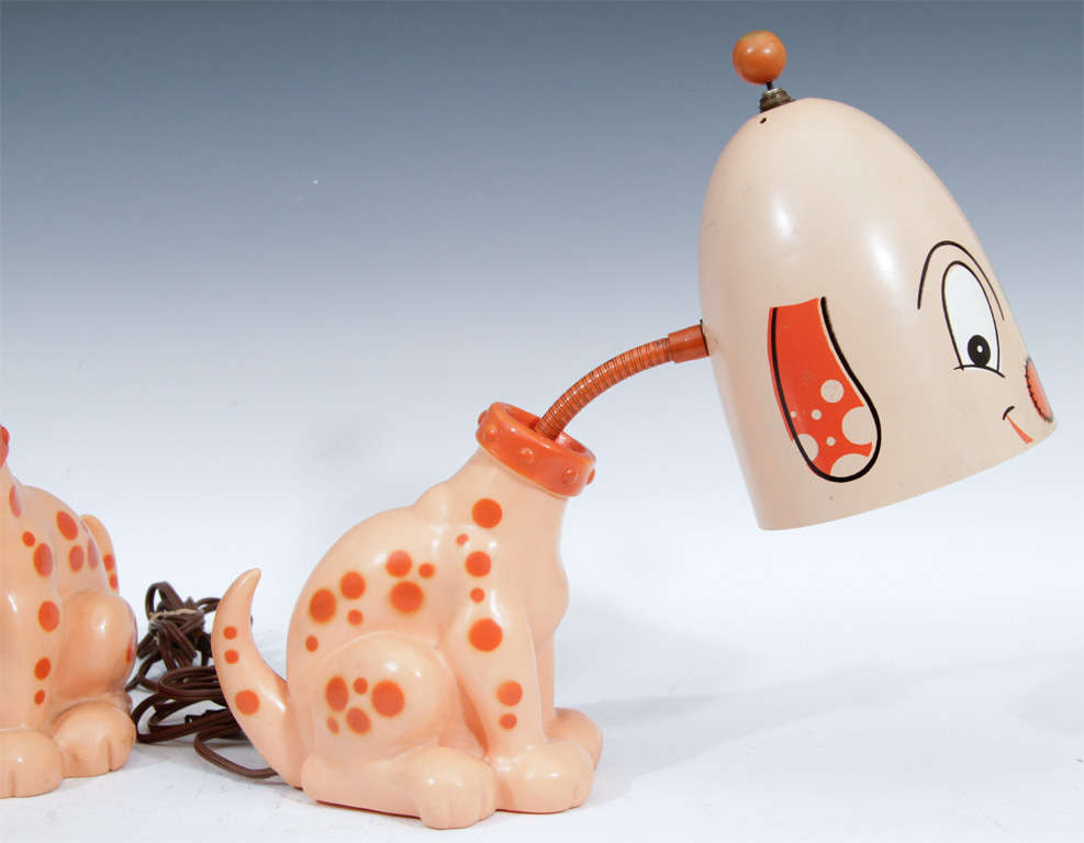 Pair George Nelson Boy and Girl Cartoon Dog Table Lamps at 1stDibs ...