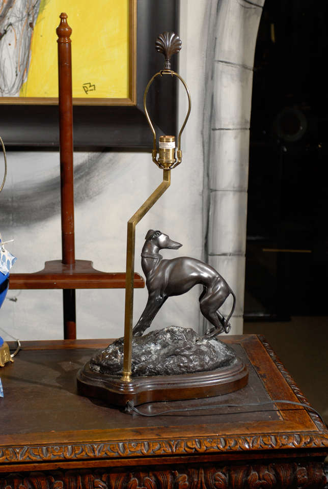 Bronze Whippet Desk Lamp at 1stDibs