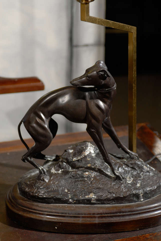 Bronze Whippet Desk Lamp at 1stDibs