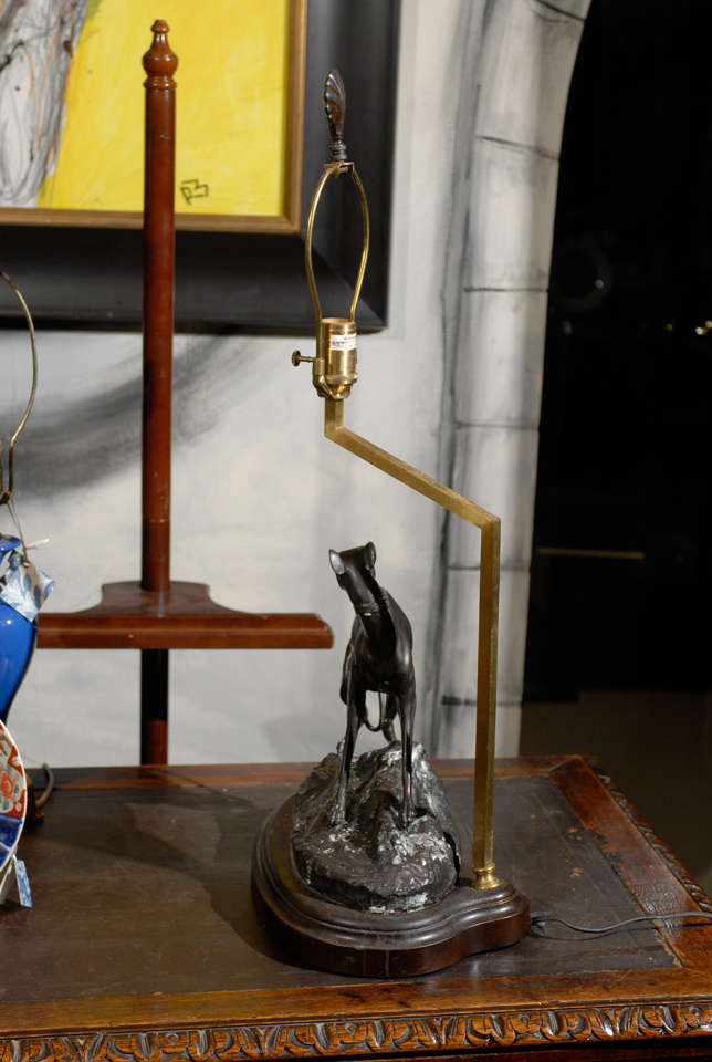 Bronze Whippet Desk Lamp at 1stDibs