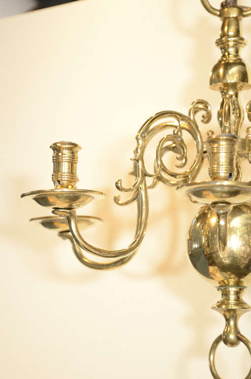 Six-Light Dutch Brass Antique Chandelier at 1stDibs | antique dutch ...