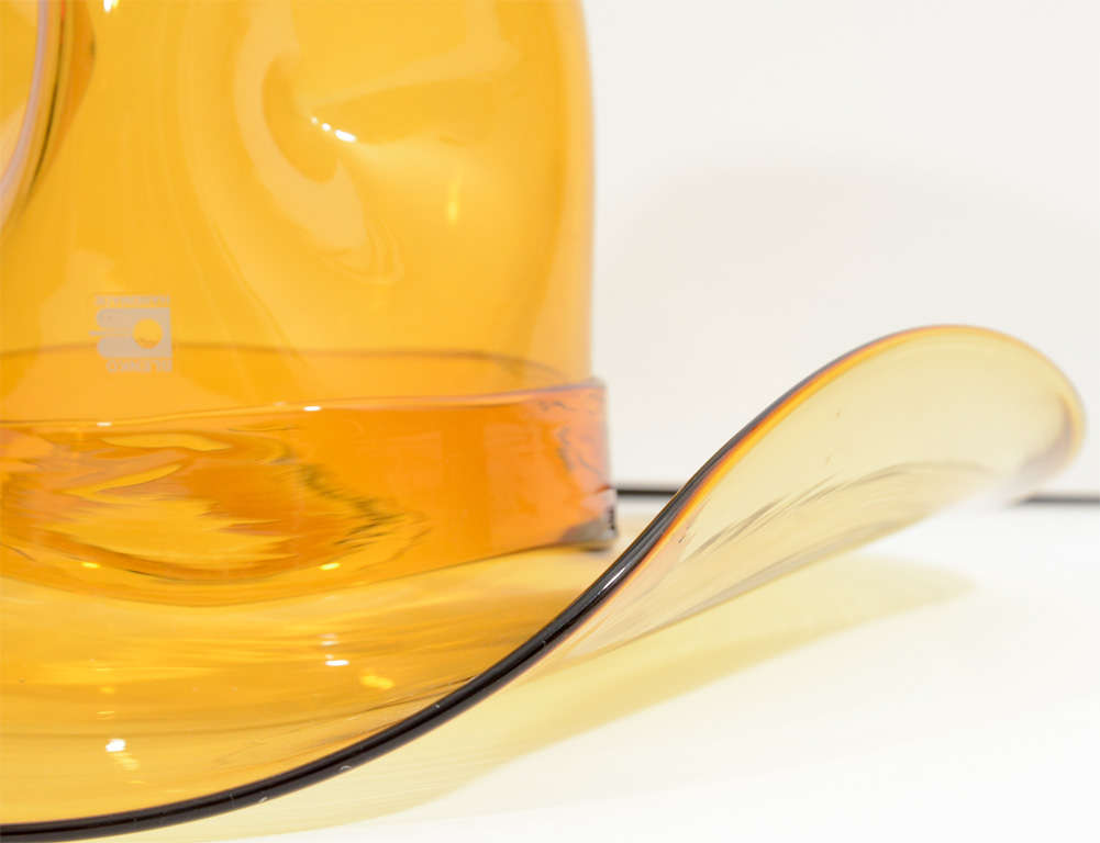 Vintage Sculptural Amber Glass Cowboy Hat by Blenko at 1stDibs | blenko ...