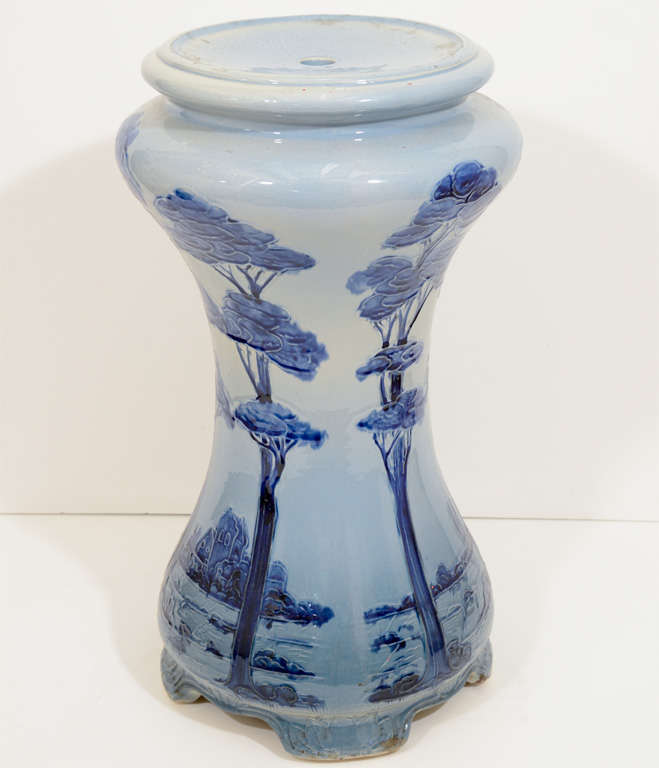 Blue and White Ceramic Table Base For Sale at 1stDibs