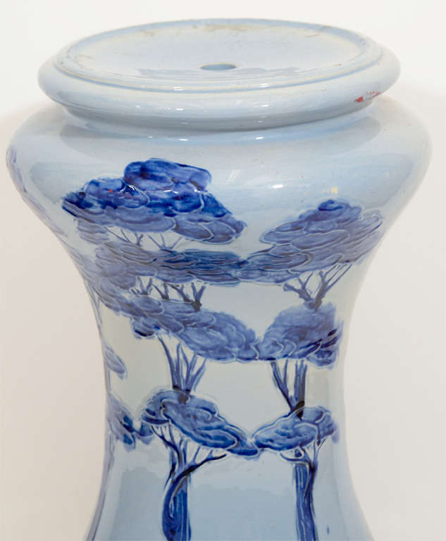 Blue and White Ceramic Table Base For Sale at 1stDibs