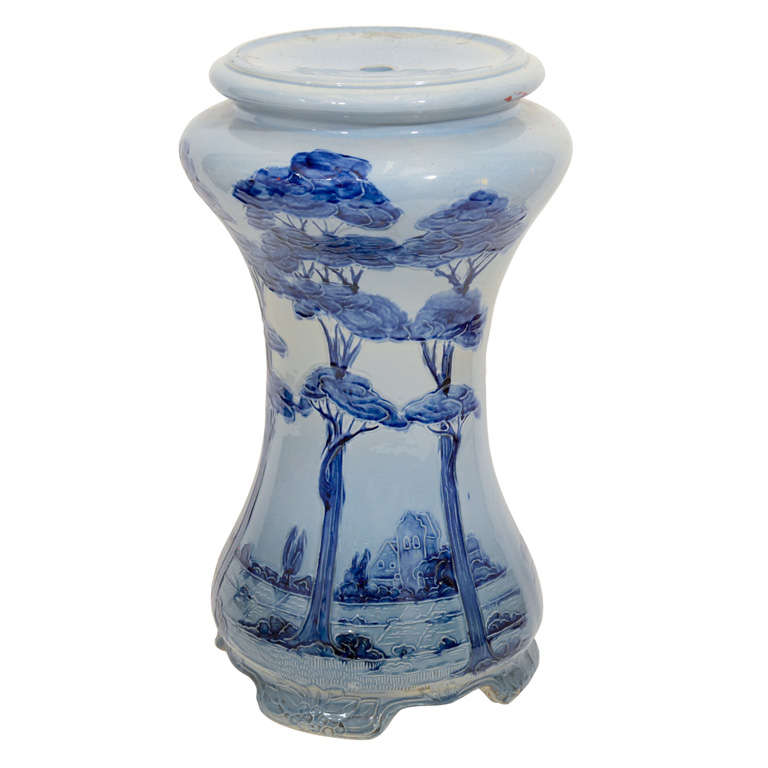 Blue and White Ceramic Table Base For Sale at 1stDibs