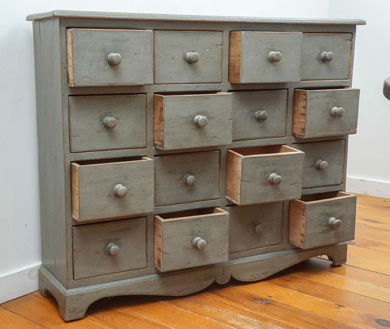 Grey Multi Drawer General Store Counter at 1stDibs