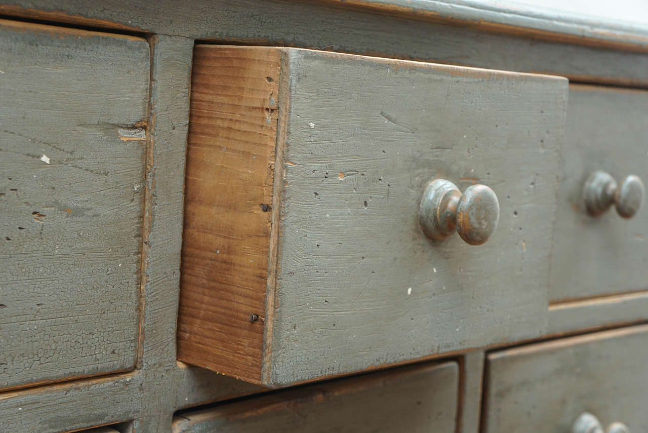 Grey Multi Drawer General Store Counter at 1stDibs