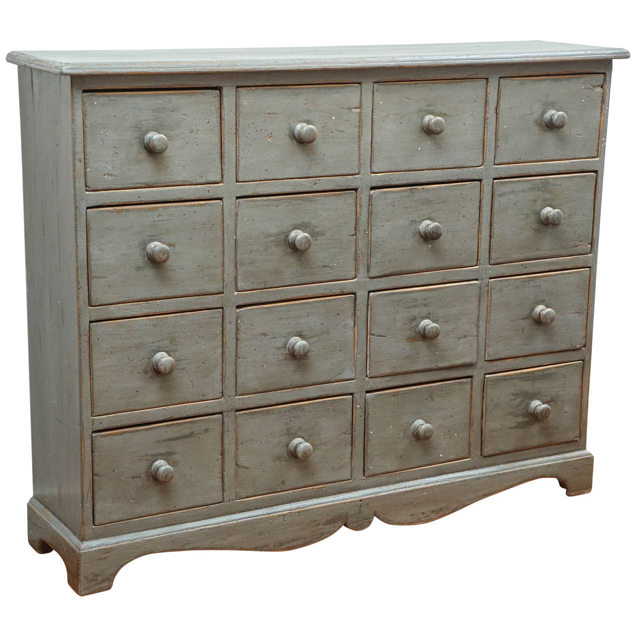 Grey Multi Drawer General Store Counter at 1stDibs