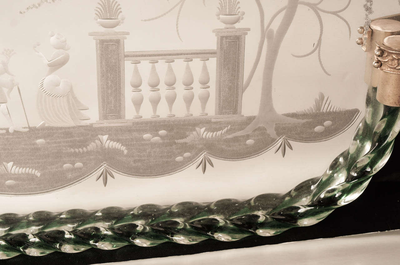 Venetian Mirrored and Clear Glass Tray at 1stDibs