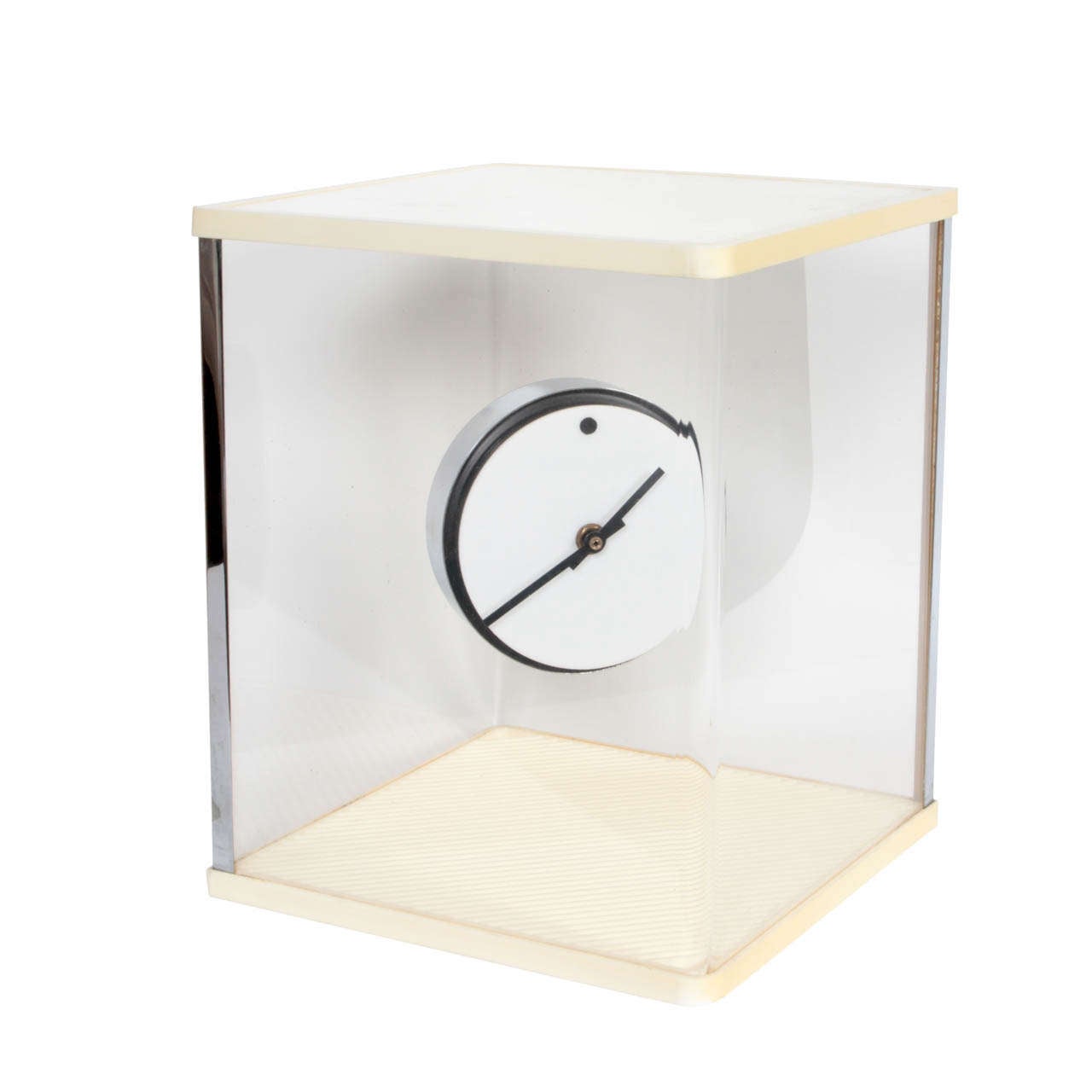 Lucite Mystery Clock by Raymor at 1stDibs