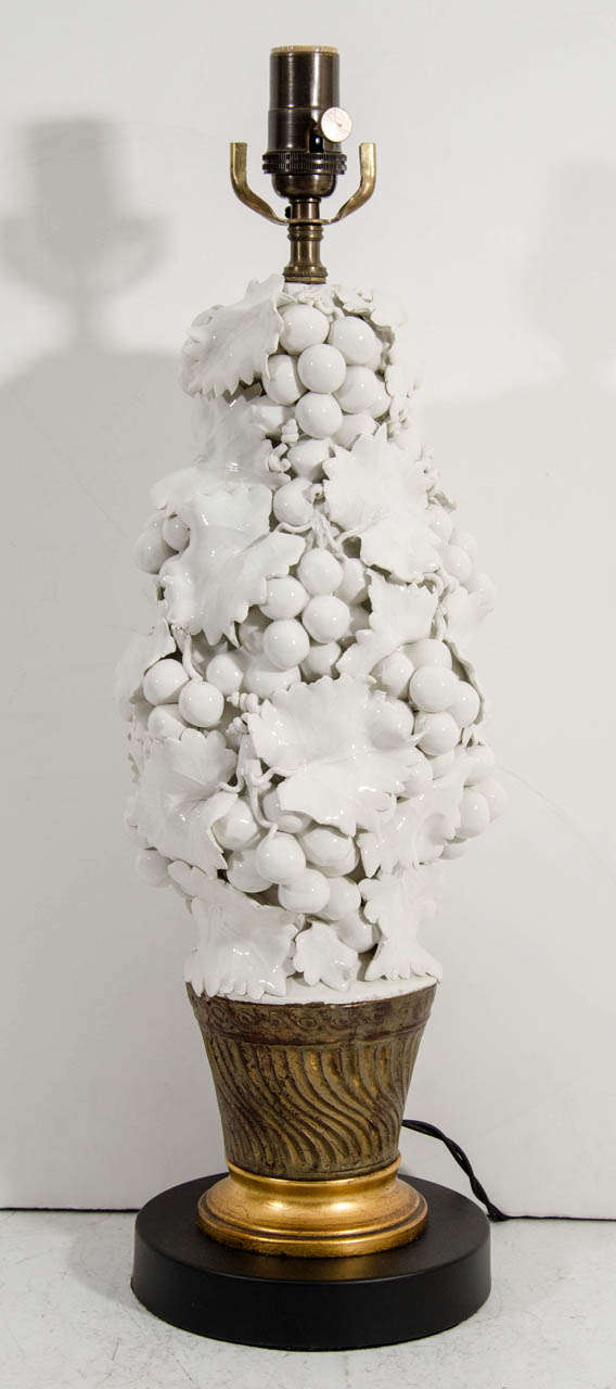 A Mid Century Pair of White Porcelain Fruit Relief Lamps at 1stDibs ...