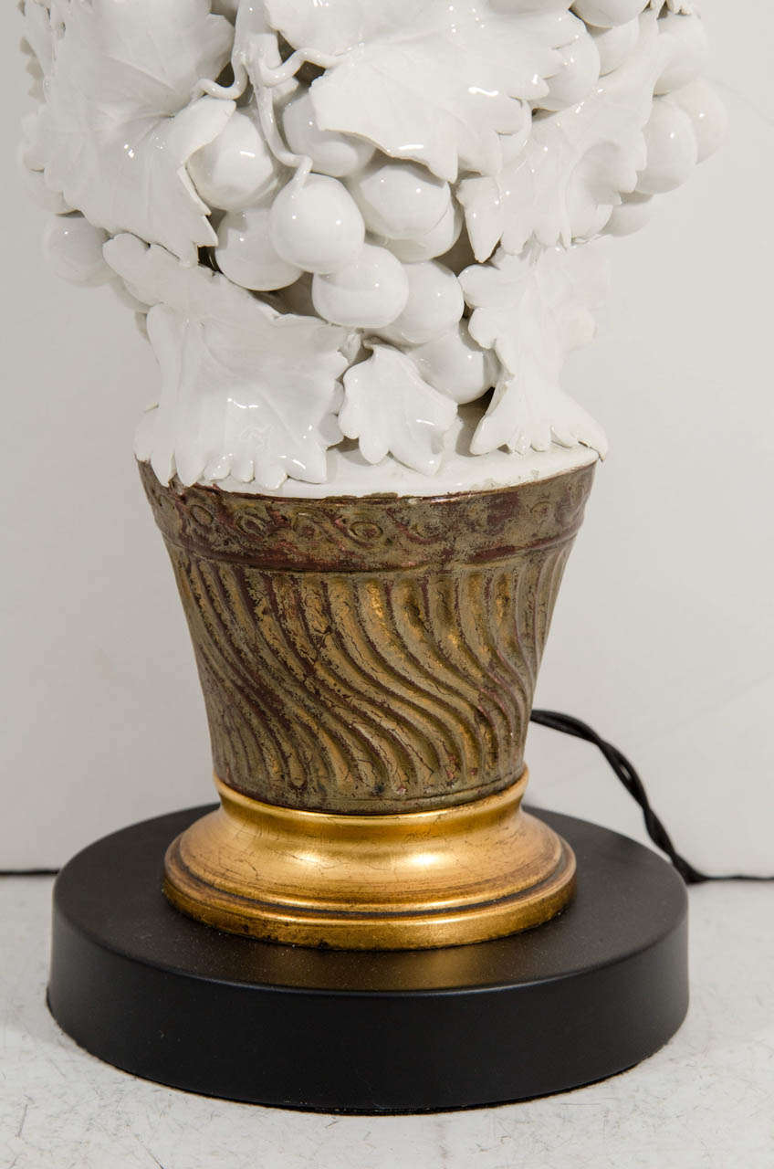 A Mid Century Pair of White Porcelain Fruit Relief Lamps at 1stDibs ...