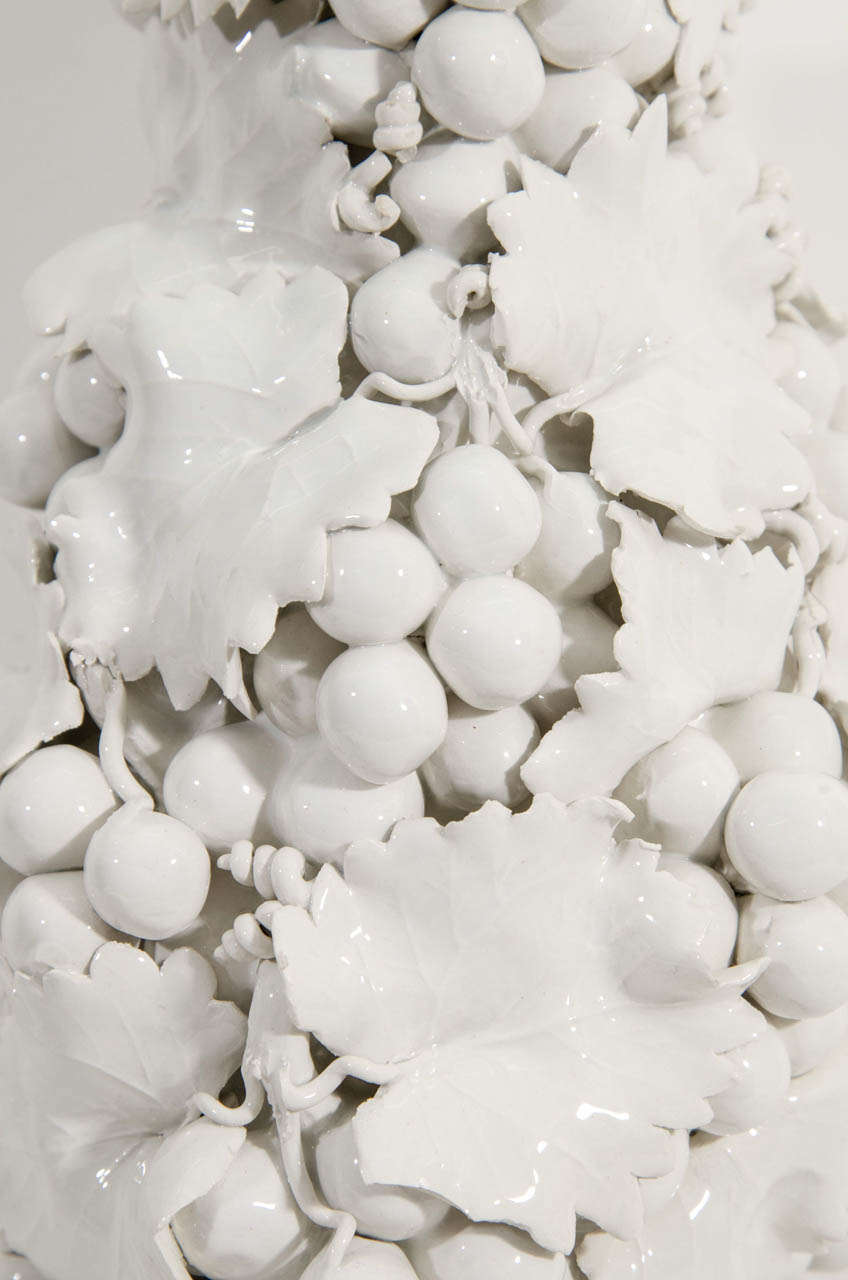 A Mid Century Pair of White Porcelain Fruit Relief Lamps at 1stDibs ...