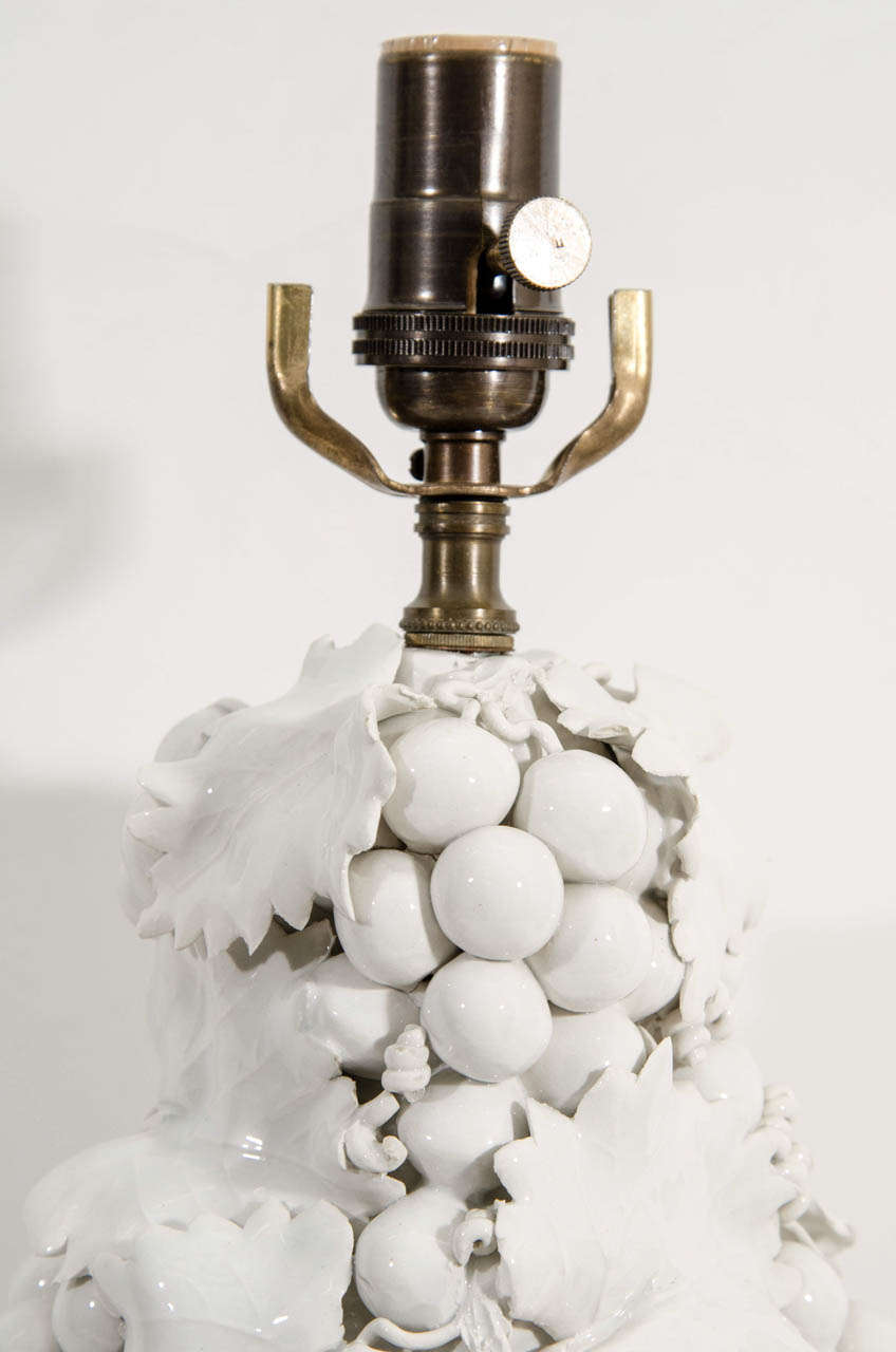 A Mid Century Pair of White Porcelain Fruit Relief Lamps at 1stDibs ...