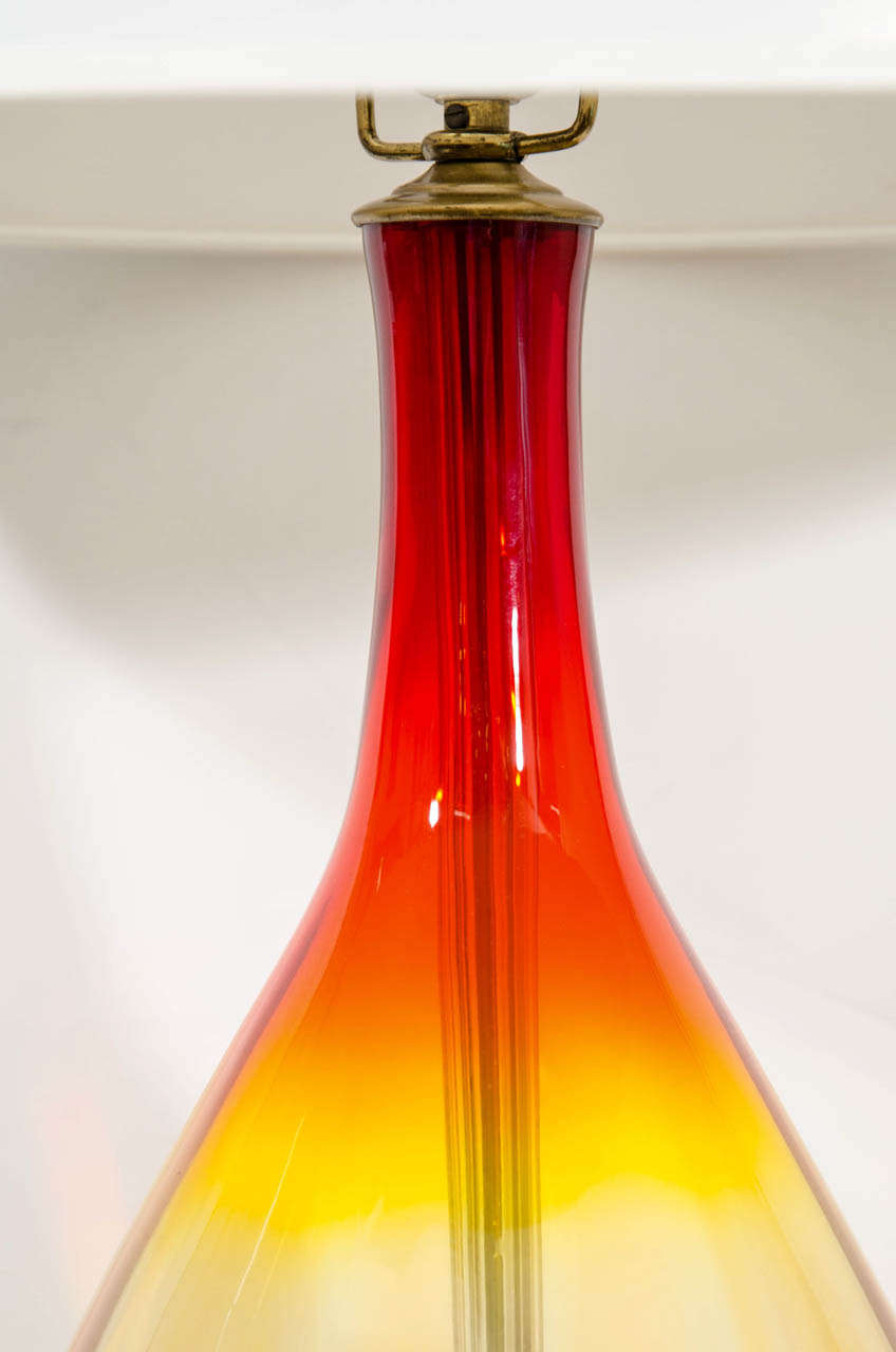 A Mid Century Large Orange and Amber Blenko Lamp at 1stDibs | large ...