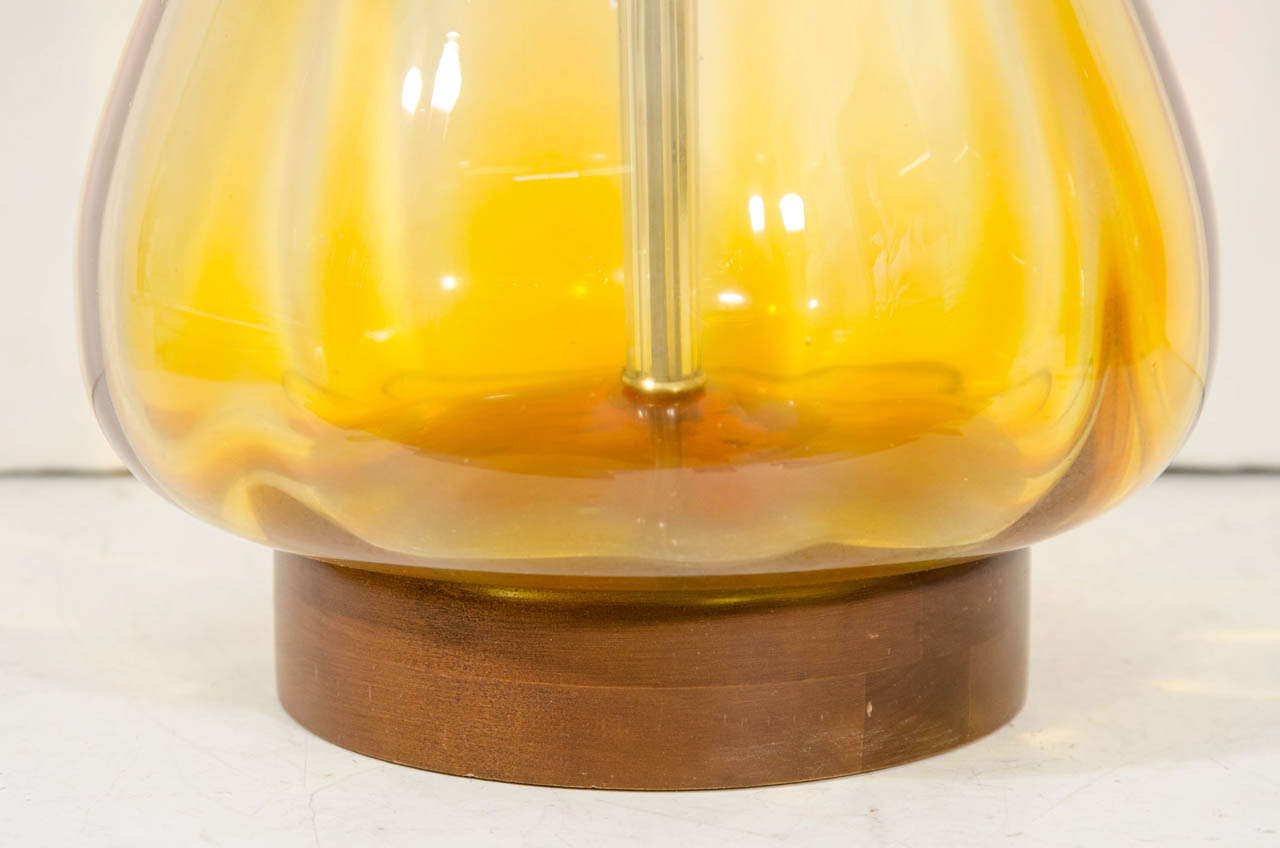 A Mid Century Large Orange and Amber Blenko Lamp at 1stDibs | large ...