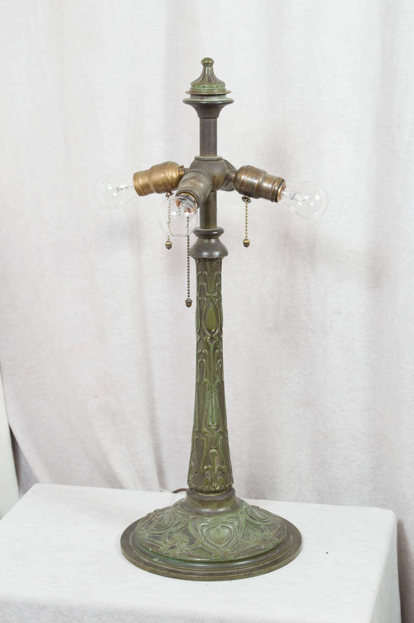 Leaded Glass Table Lamp by Gorham at 1stDibs | gorham leaded lamp ...