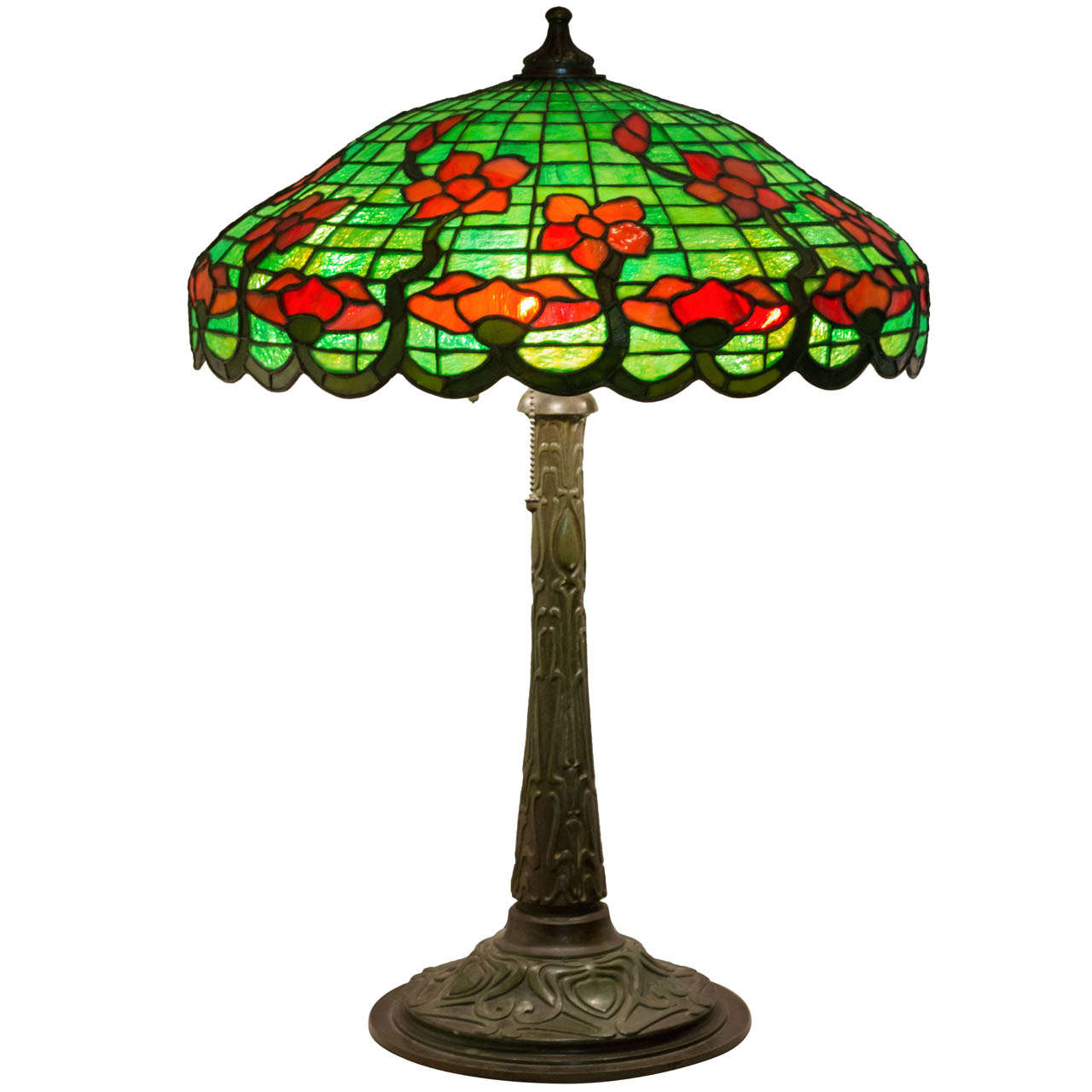 Leaded Glass Table Lamp by Gorham at 1stDibs | gorham leaded lamp ...