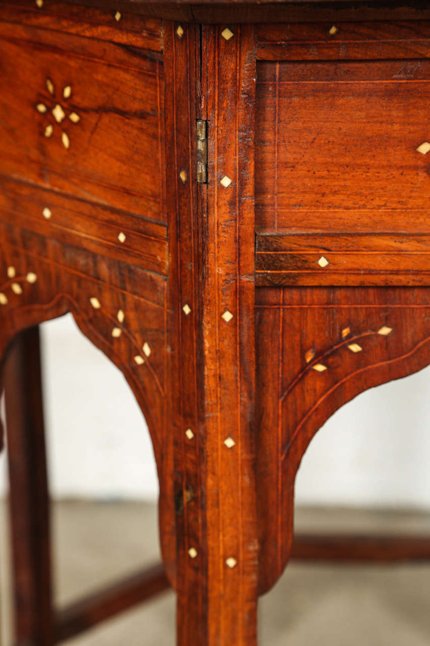 Anglo-Indian Folding Inlaid Octagonal Side Table at 1stDibs